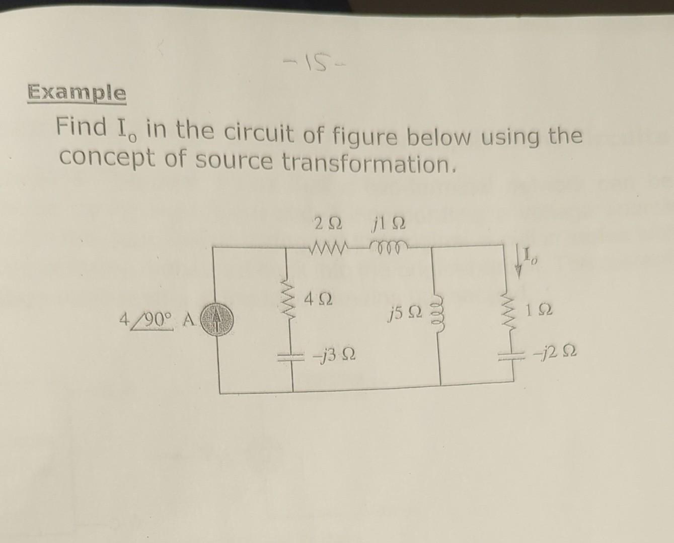 Solved Example Find I0 in the circuit of figure below using | Chegg.com