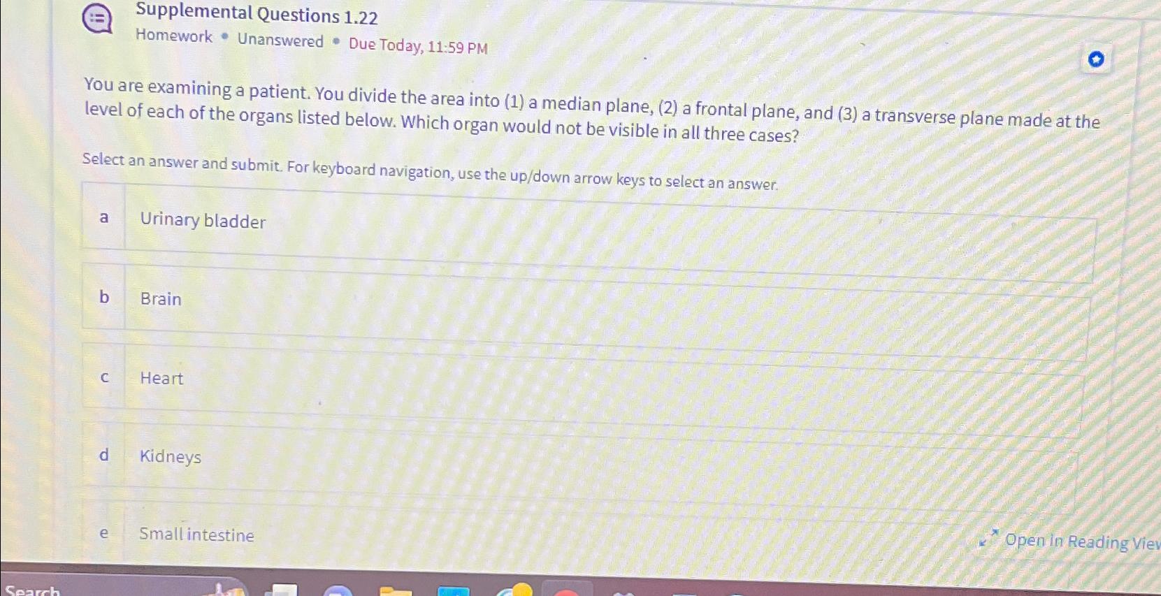 Solved Supplemental Questions 1.22Homework * ﻿Unanswered - | Chegg.com