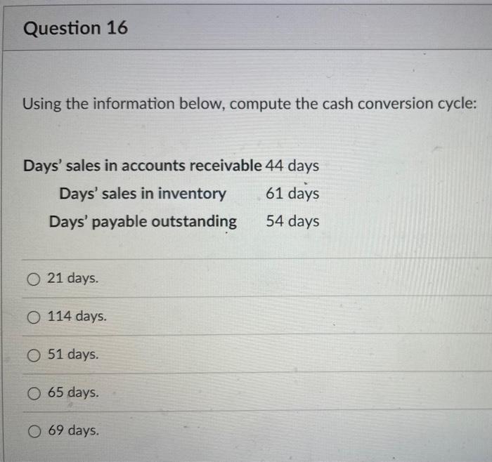 Solved Using the information below, compute the cash | Chegg.com