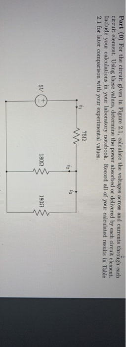 Solved Part (0) For the circuit given in Figure 2.1, | Chegg.com