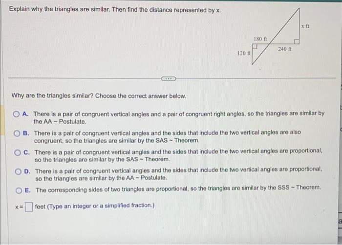 Solved Explain why the triangles are similar. Then find the | Chegg.com