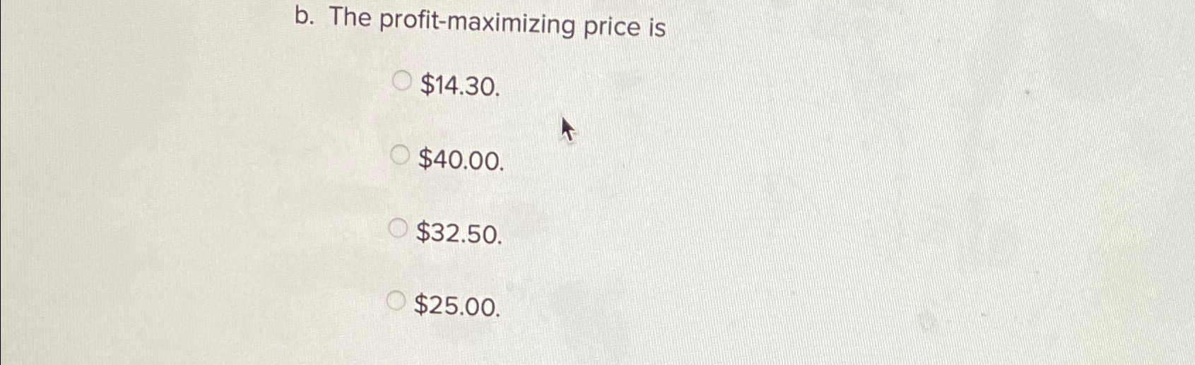 Solved b. ﻿The profit-maximizing price | Chegg.com