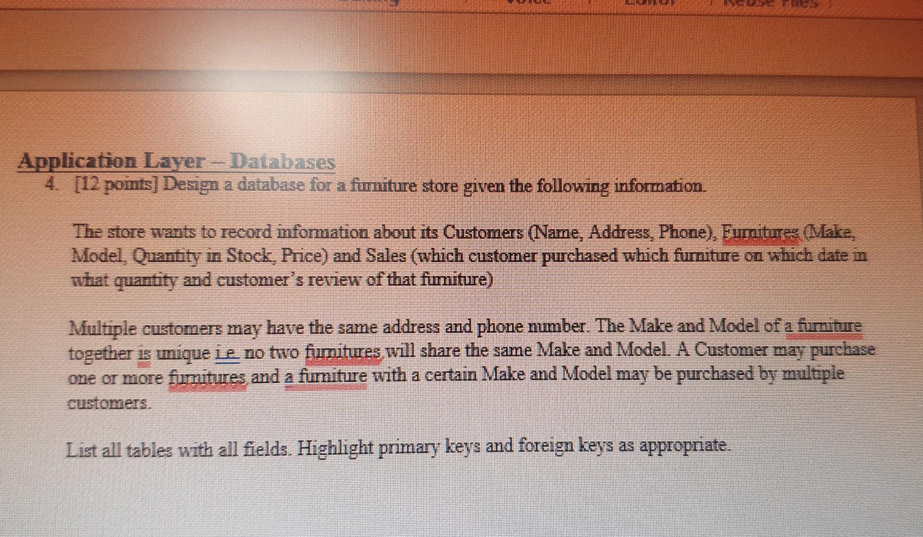 Solved pitting Application Layer – Databases 4. [12 points] | Chegg.com