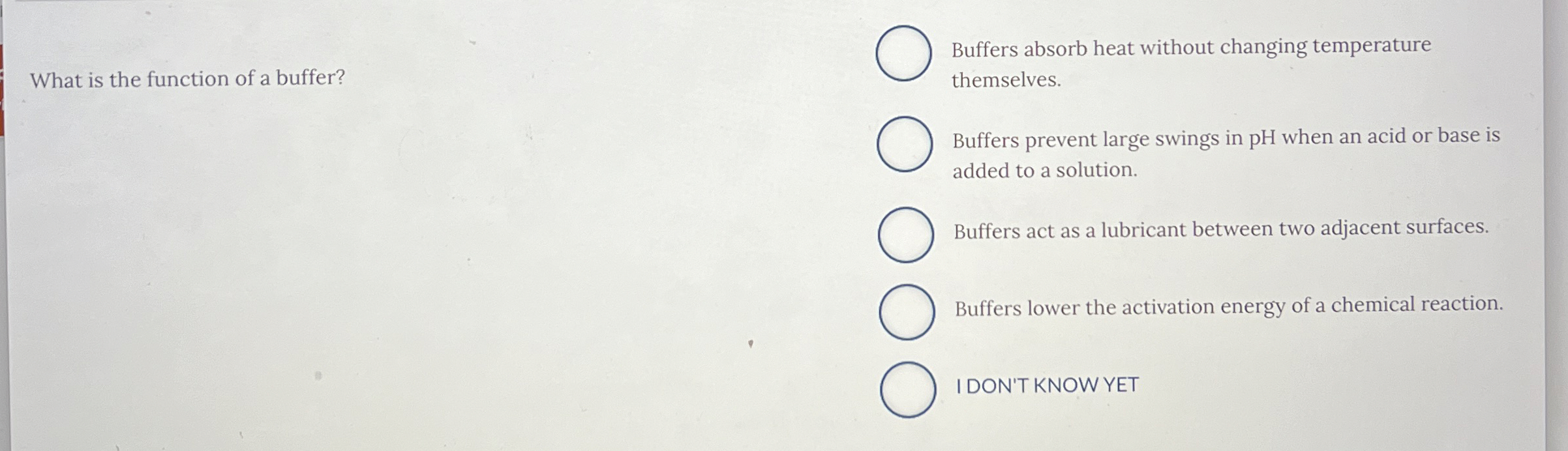 Solved What is the function of a buffer?Buffers absorb heat | Chegg.com