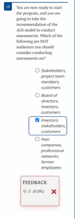 Solved 17 The AGS model also has a step that recommends | Chegg.com
