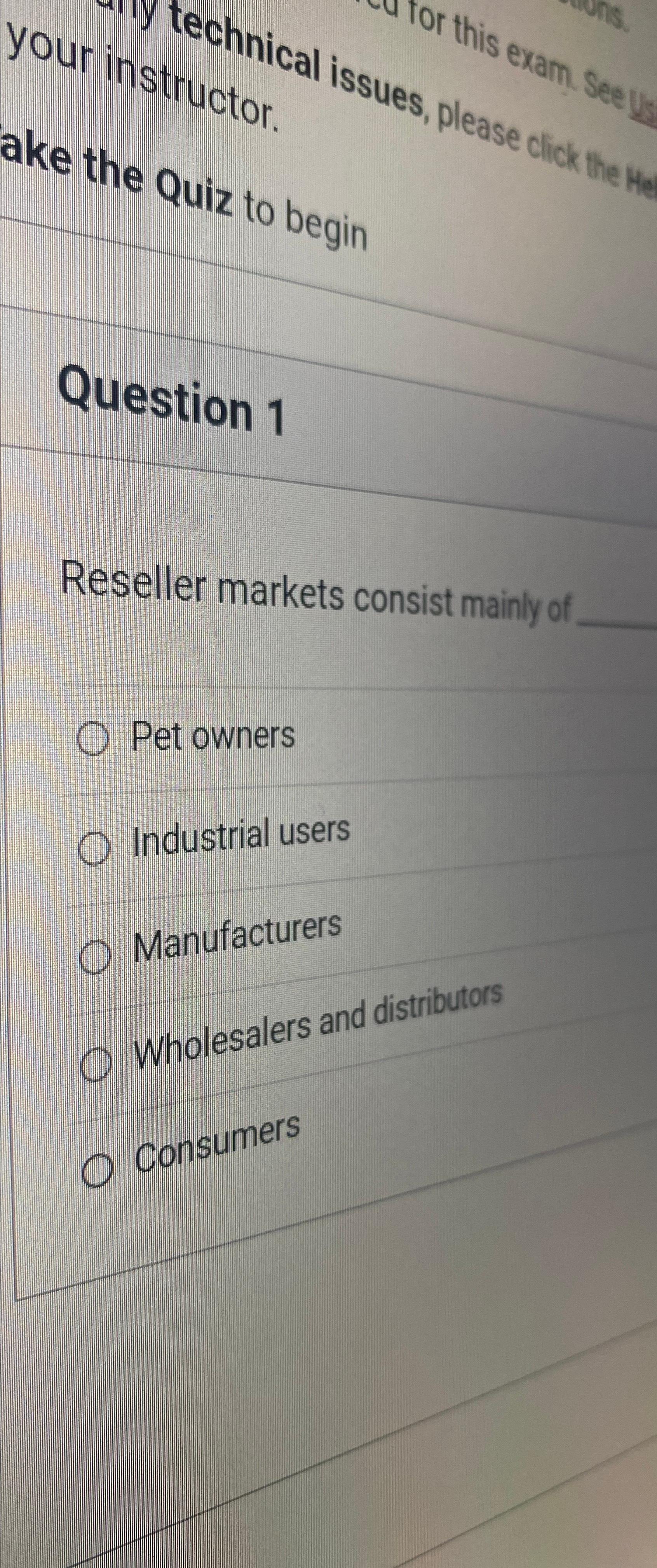 Solved Question 1Reseller markets consist mainly ofPet | Chegg.com