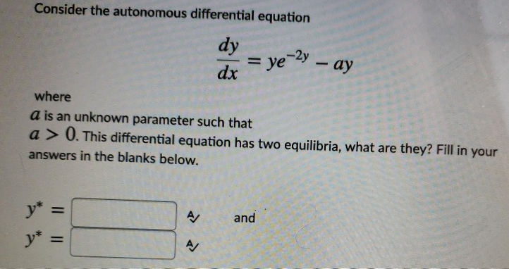 Solved Consider the autonomous differential equation dy = | Chegg.com