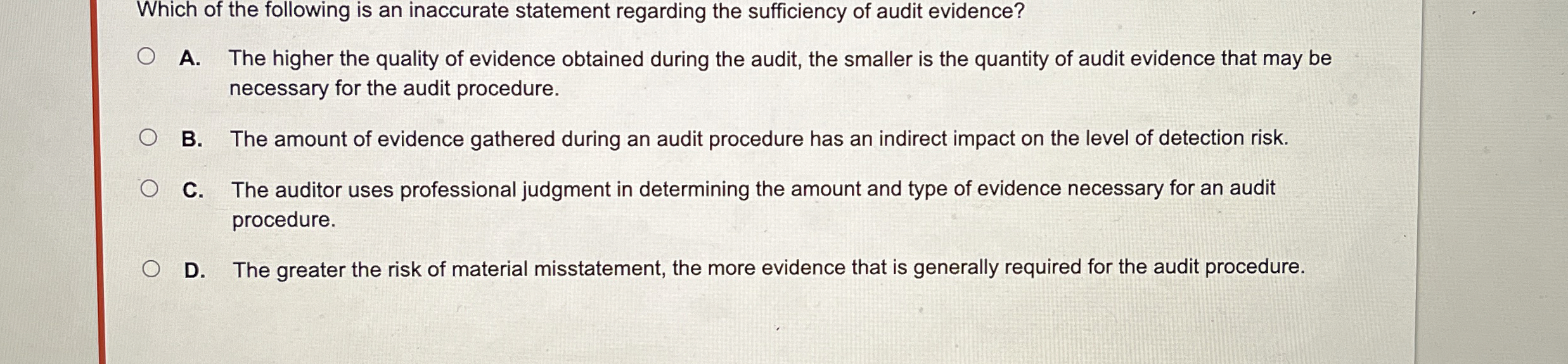 Solved Which of the following is an inaccurate statement | Chegg.com