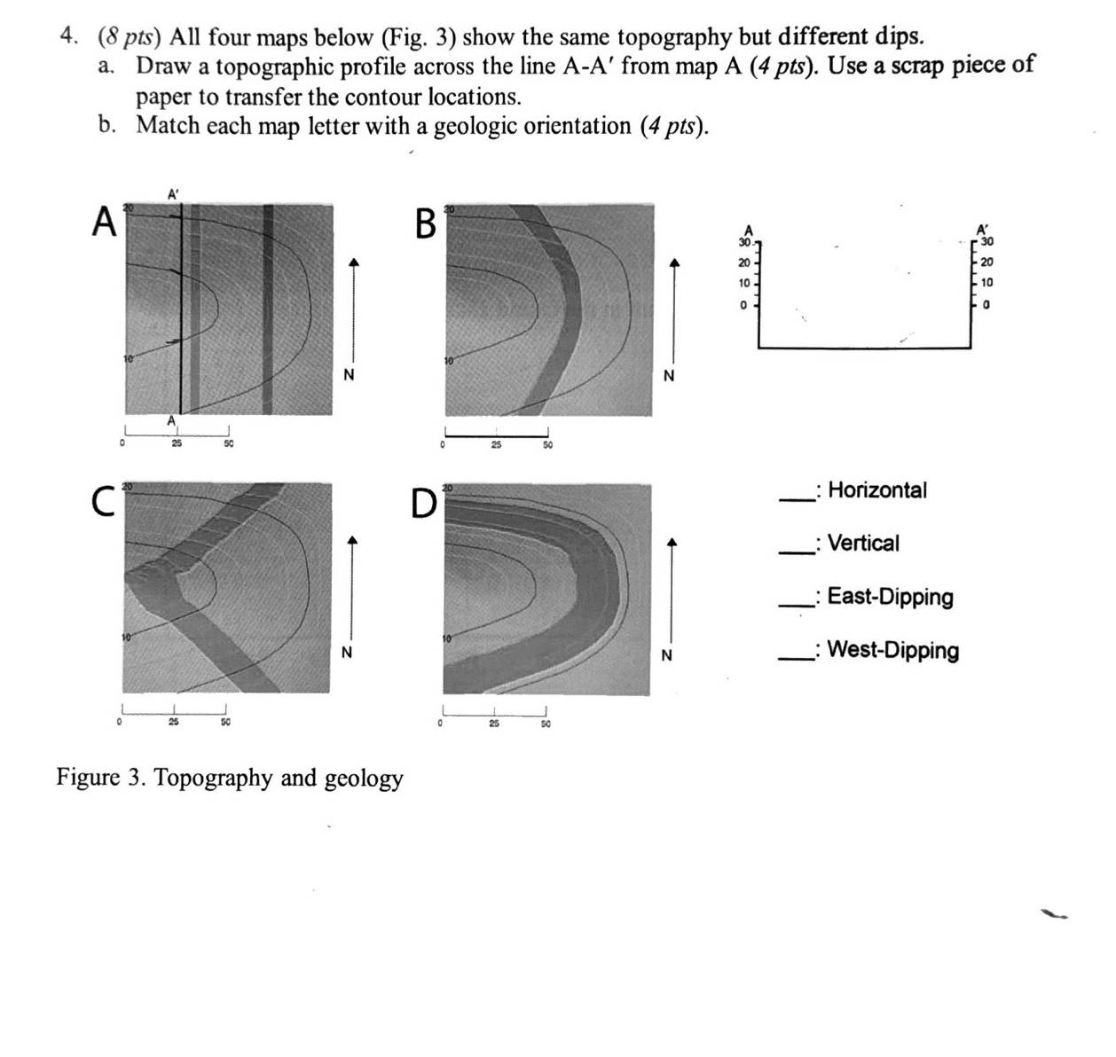 Solved (8 ﻿pts) ﻿All four maps below (Fig. 3) ﻿show the same | Chegg.com
