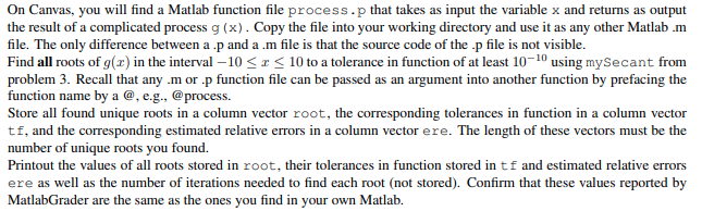 Solved On Canvas You Will Find A Matlab Function File 9194