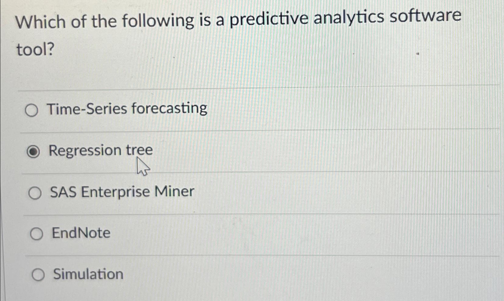 Solved Which of the following is a predictive analytics | Chegg.com