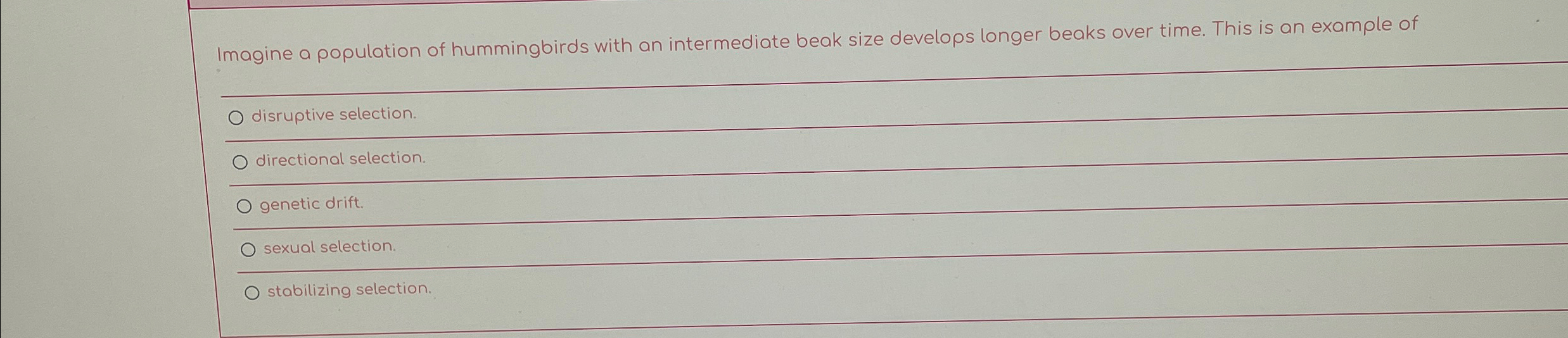 Solved Imagine a population of hummingbirds with an | Chegg.com