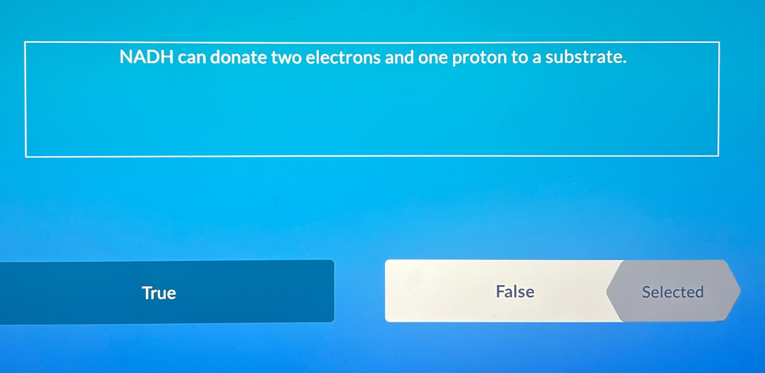 Solved NADH can donate two electrons and one proton to a | Chegg.com