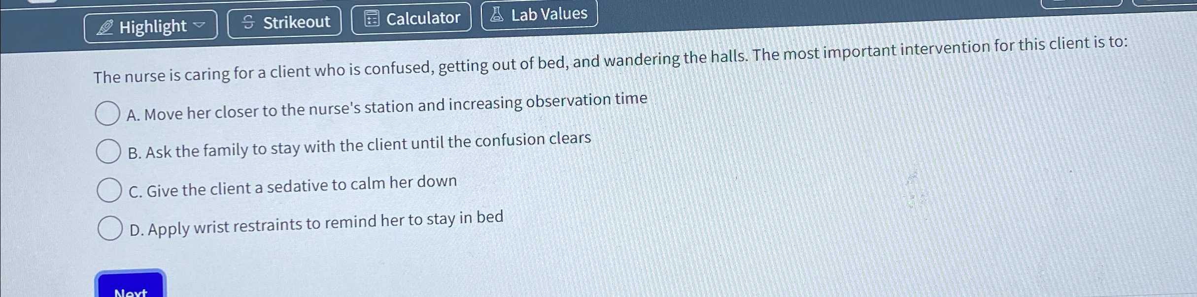 Solved HighlightStrikeoutCalculatorThe nurse is caring for a | Chegg.com