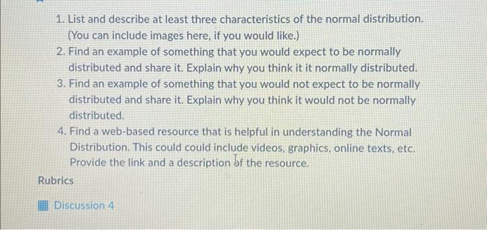 Solved 1. List and describe at least three characteristics | Chegg.com