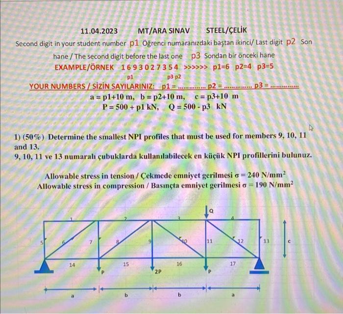 Second digit in your student number p1 Öğrenci | Chegg.com