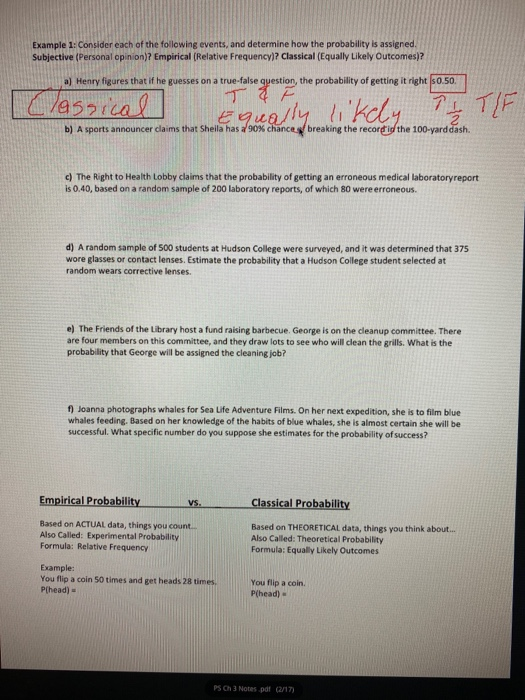 Solved Example 1: Consider each of the following events, and | Chegg.com