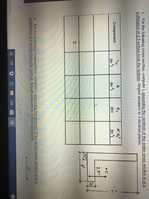 Solved 1. For the following cross-section, compute lx | Chegg.com