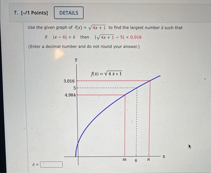Solved Use the given graph of f(x)=4x+1 to find the largest | Chegg.com