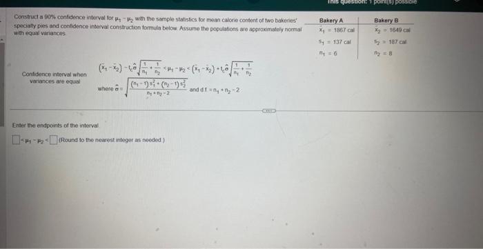 Solved Constriact a 908 confidence interval for μ4−H2 with | Chegg.com