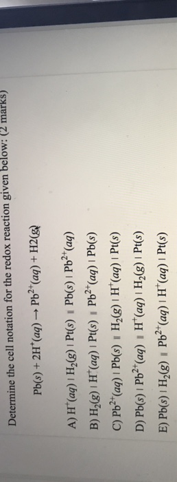Solved Determine The Cell Notation For The Redox Reaction