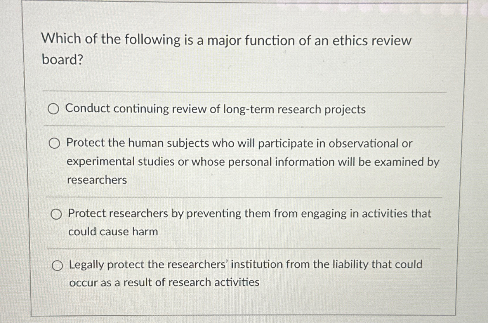 Solved Which of the following is a major function of an | Chegg.com