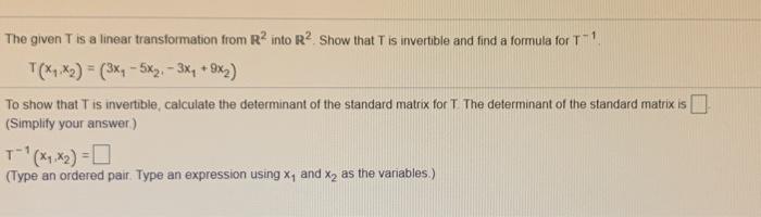 Solved The given Tis a linear transformation from R2 into R2 | Chegg.com