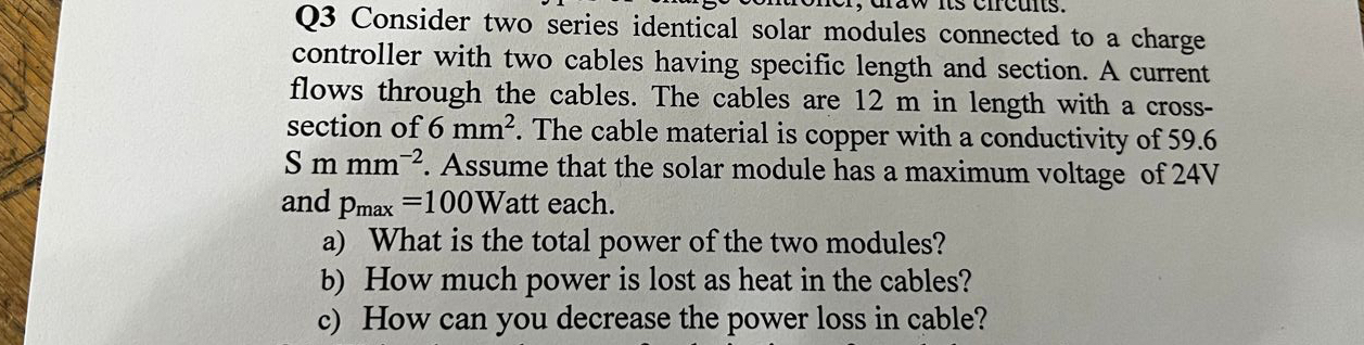 Solved Q3 ﻿Consider two series identical solar modules | Chegg.com