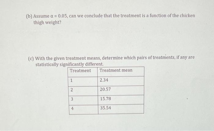 Solved 3. (20 points) A study was done to see if feeding | Chegg.com