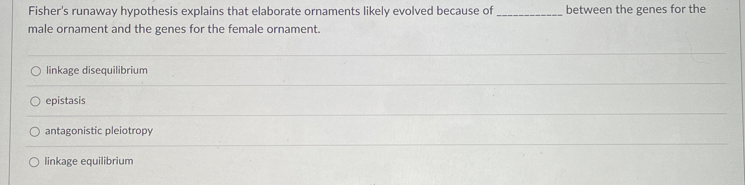 Solved Fisher's runaway hypothesis explains that elaborate | Chegg.com