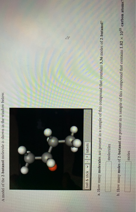 Solved A model of the 2-butanol molecule is shown in the | Chegg.com