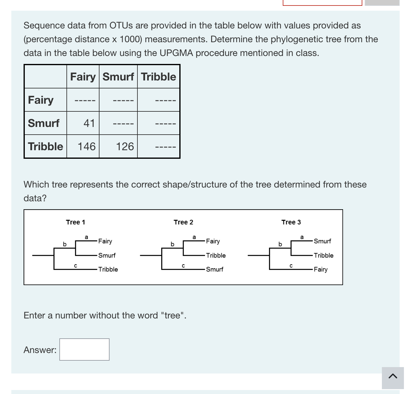 Solved Sequence data from OTUs are provided in the table | Chegg.com