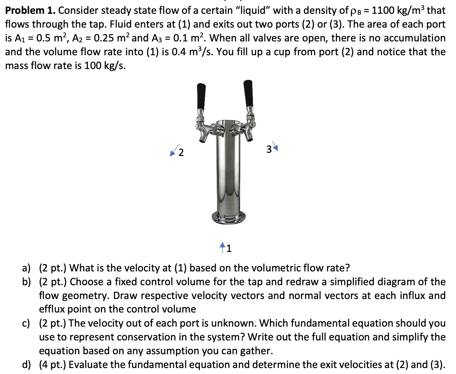 Solved Problem 1. ﻿Consider steady state flow of a certain | Chegg.com