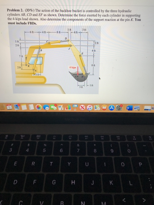 Solved Problem 2. (33%) The action of the backhoe bucket is | Chegg.com