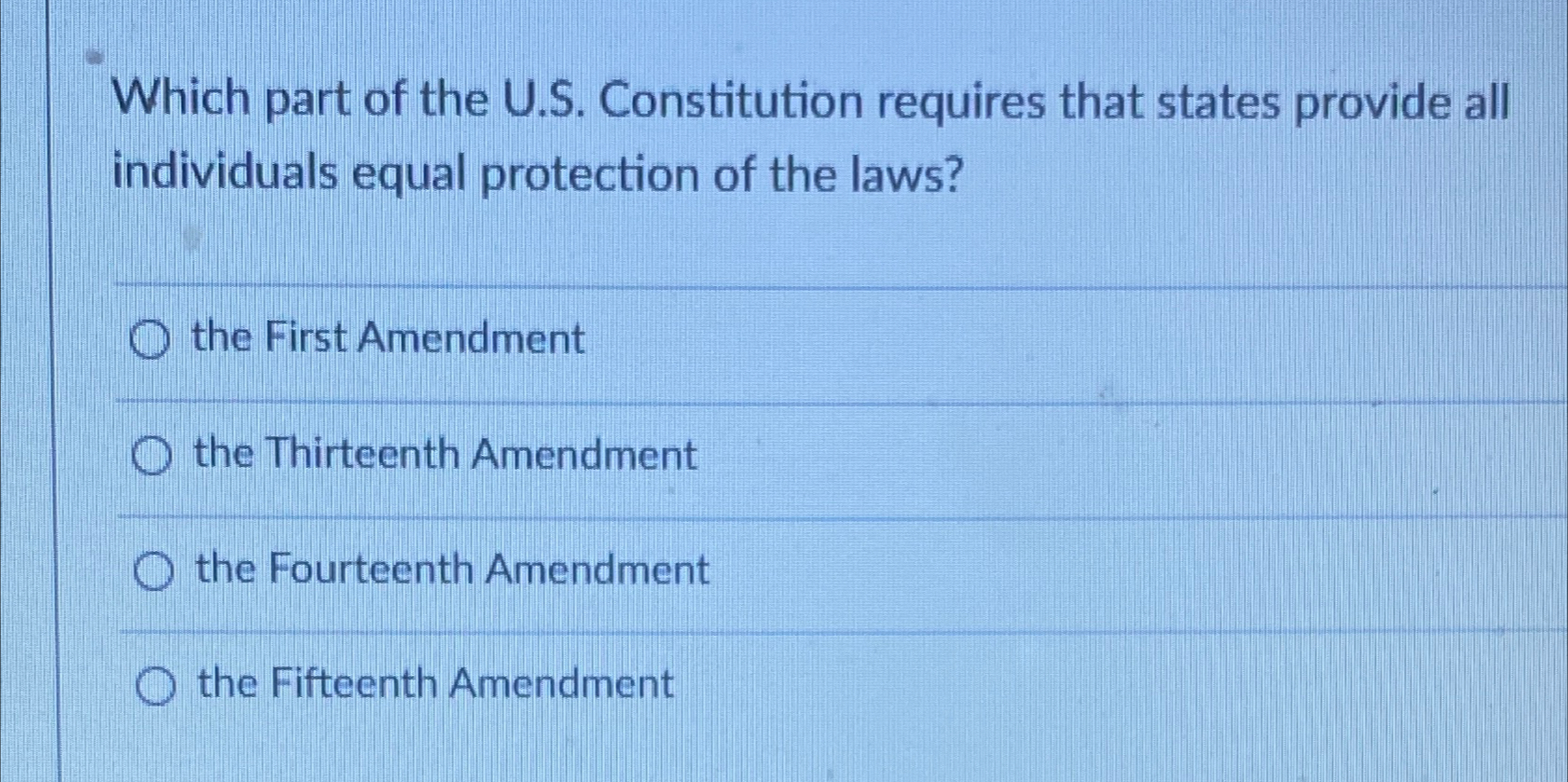 Solved Which part of the U.S. ﻿Constitution requires that | Chegg.com