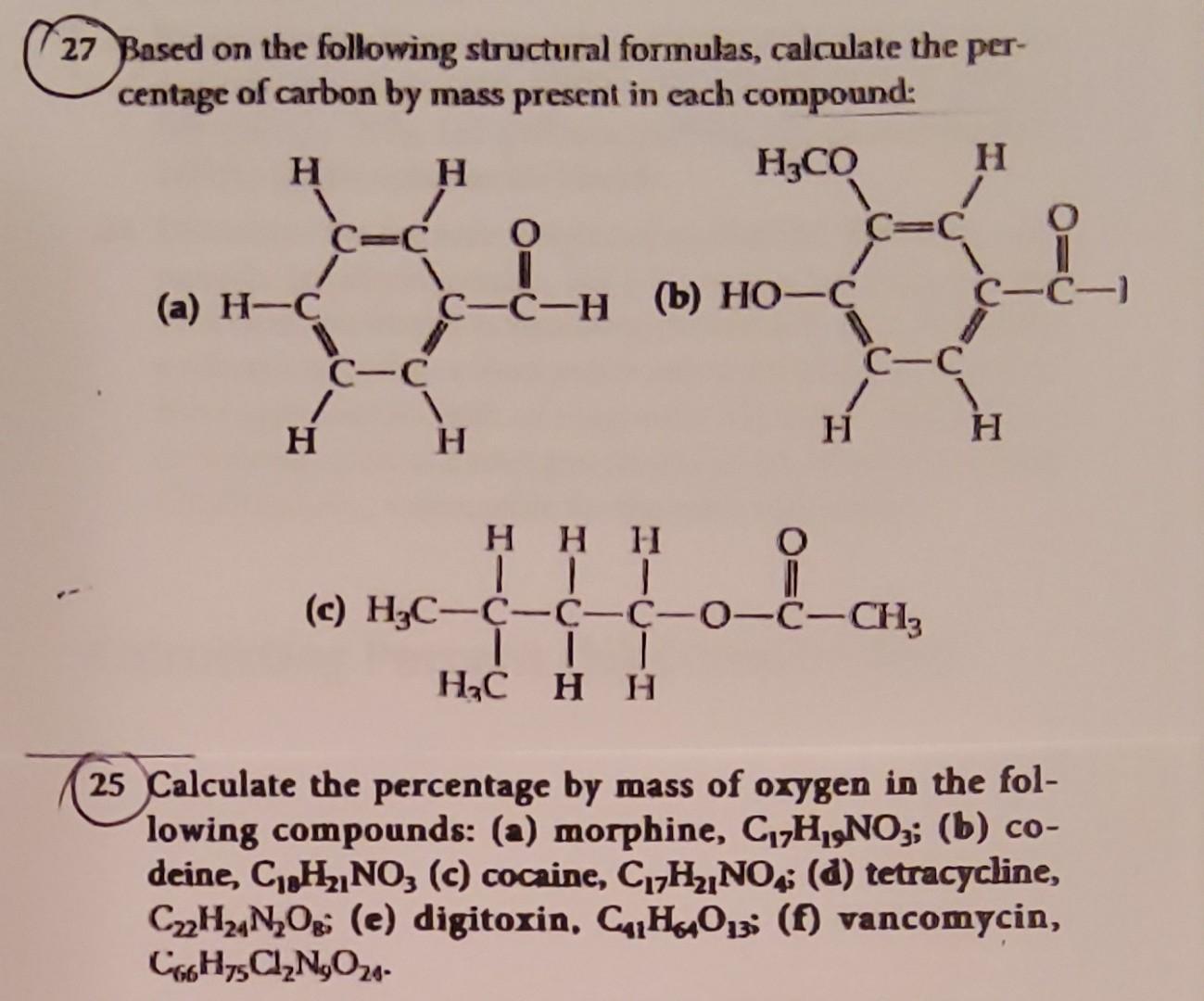 Solved 27 Based on the following structural formulas, | Chegg.com