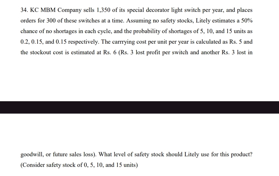 Solved KC MBM Company sells 1,350 ﻿of its special decorator | Chegg.com