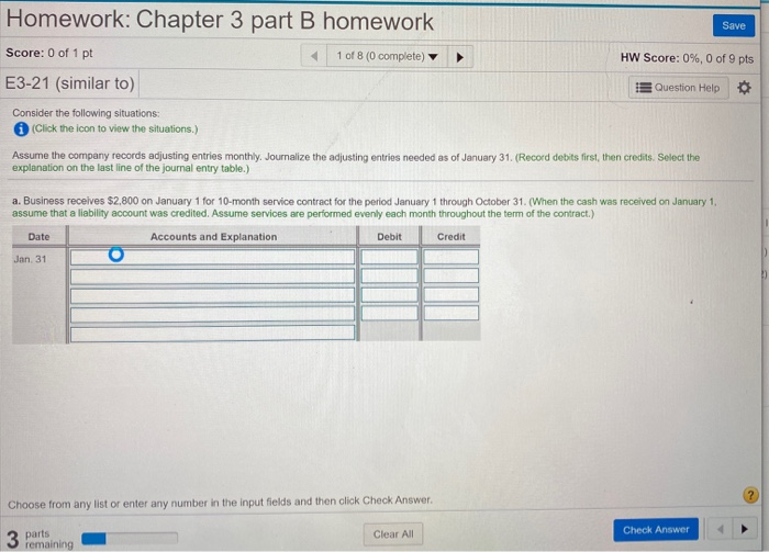 Solved Save Homework: Chapter 3 part B homework Score: 0 of | Chegg.com Solved Save Homework: Chapter 3 part B homework Score: 0 of | Chegg.com