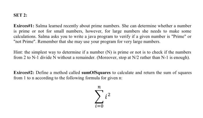 Solved Exirces\#1: Salma learned recently about prime | Chegg.com