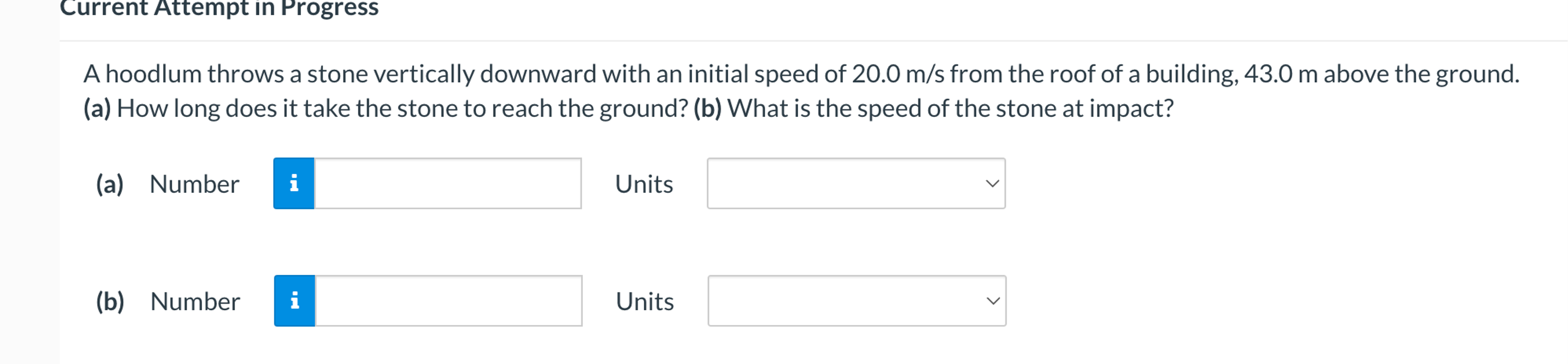 Solved Current Attempt in ProgressA hoodlum throws a stone | Chegg.com