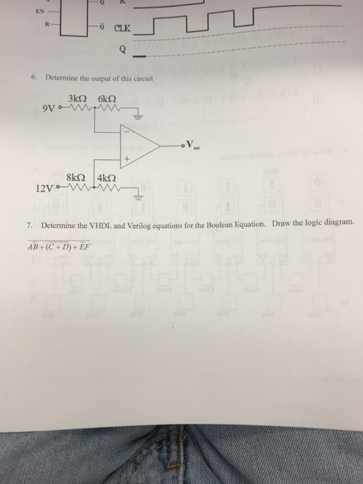 Solved 6. Determine the output of this circuit 9V Mai 3k2 62 | Chegg.com