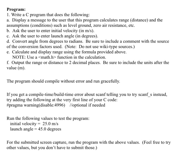 Solved Program 1 Write A C Program That Does The 