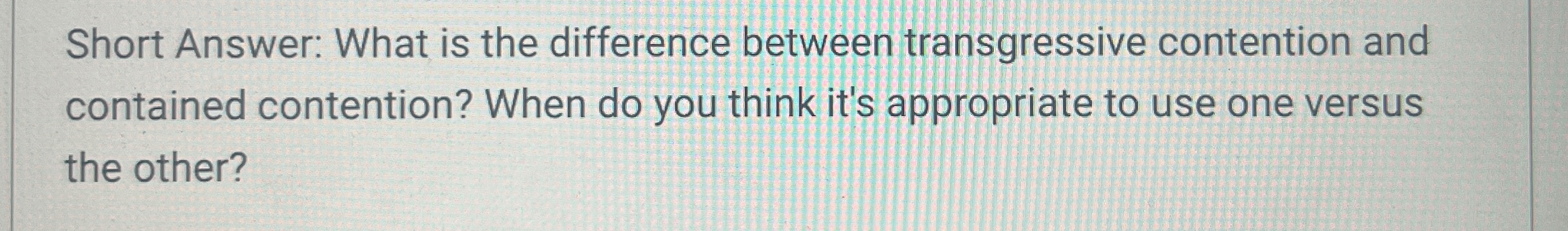 Solved Short Answer: What is the difference between | Chegg.com