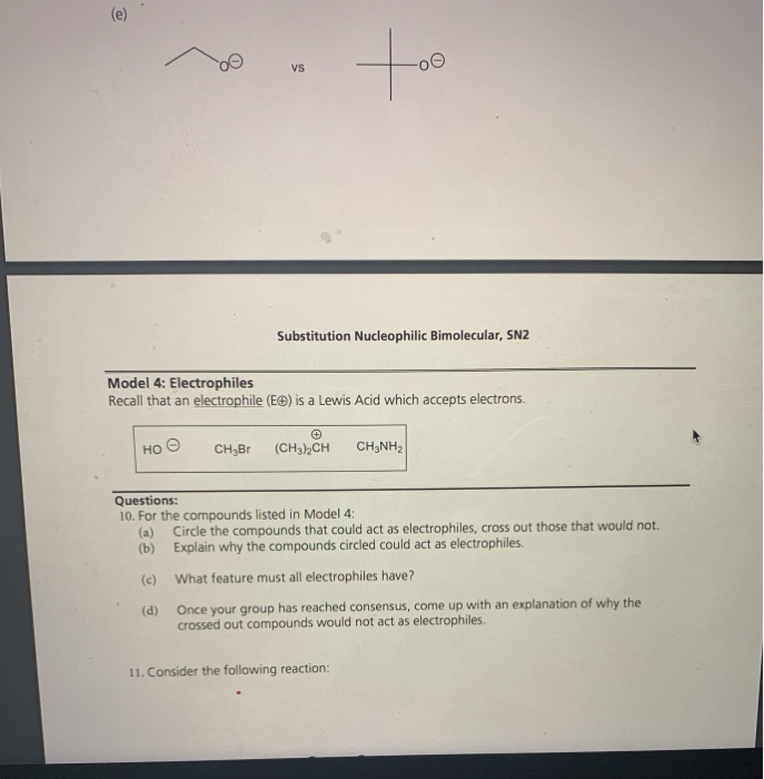 Substitution Nucleophilic Bimolecular, SN2 Model 1: | Chegg.com