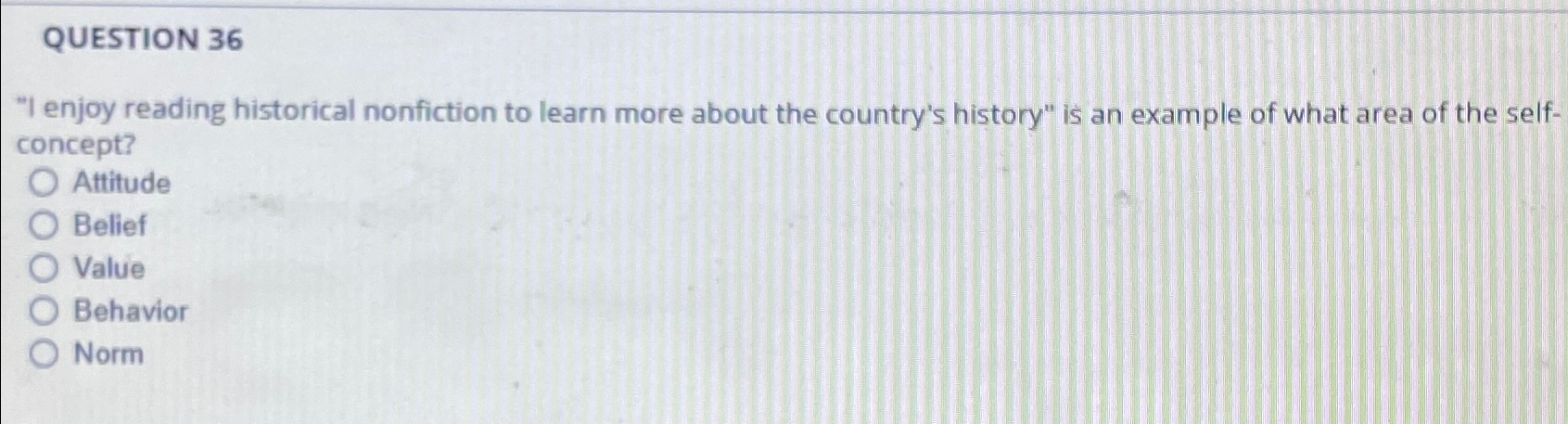 Solved QUESTION 36 ﻿"I enjoy reading historical nonfiction | Chegg.com