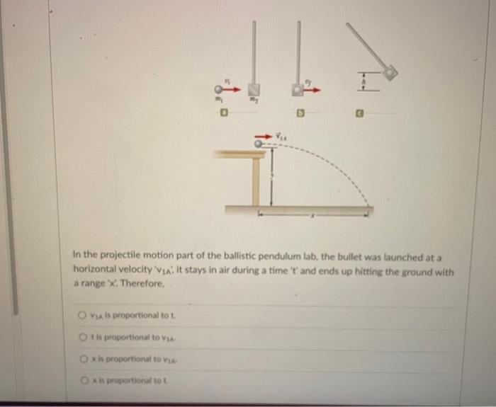 Solved In the projectile motion part of the ballistic | Chegg.com
