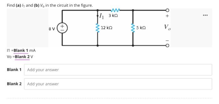 Solved Find (a) I1 and (b) V0 in the circuit in the figure. | Chegg.com