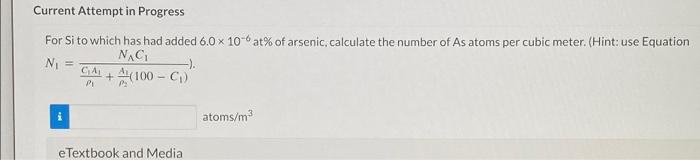 Solved Current Attempt in Progress For Si to which has had | Chegg.com