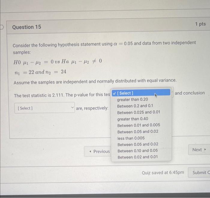 Solved Consider the following hypothesis statement using | Chegg.com