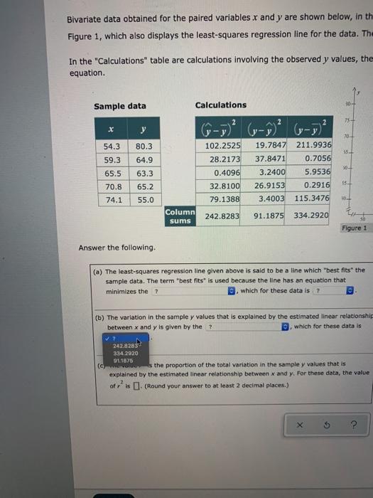 Solved Bivariate data obtained for the paired variables x | Chegg.com